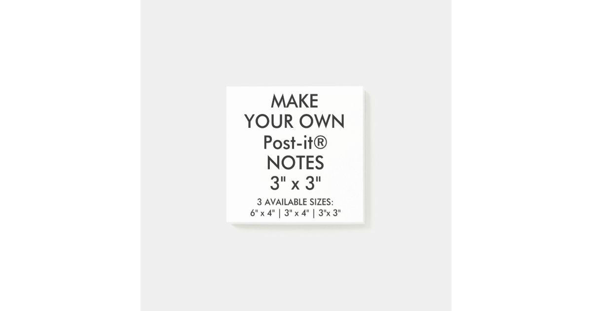 Custom Personalized Large 3" Square Post-it® Notes | Zazzle