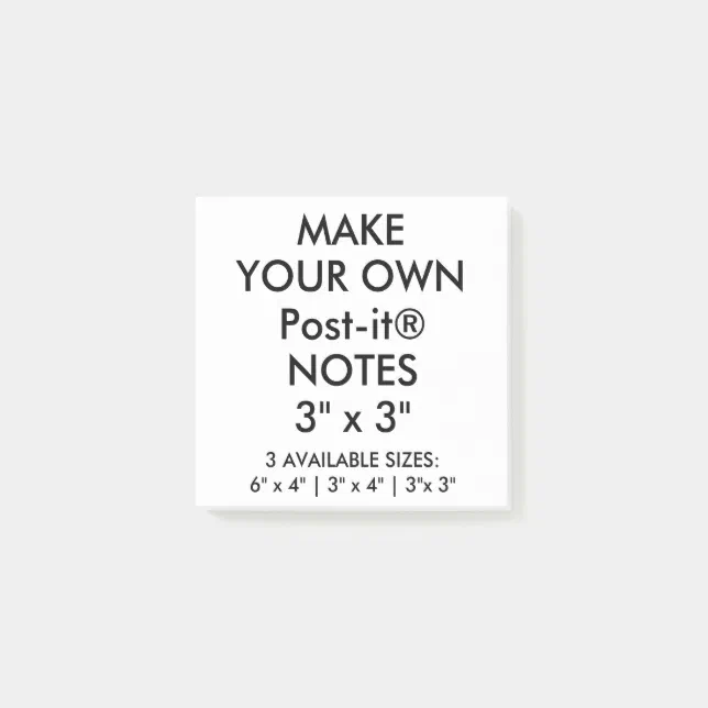 Custom Personalized Large 3" Square Post-it® Notes | Zazzle