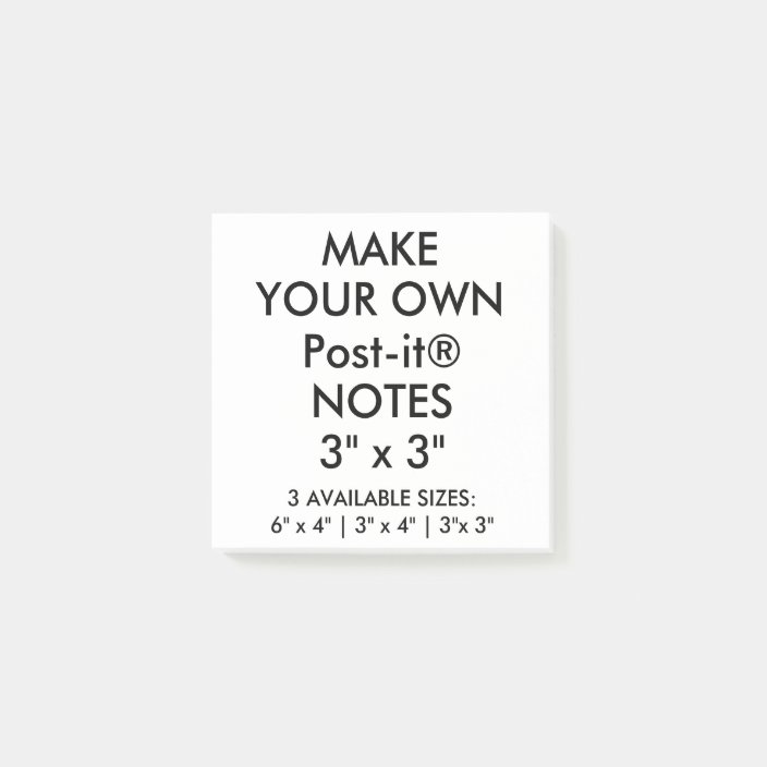 Custom Personalized Large 3" Square Post-it® Notes | Zazzle.com