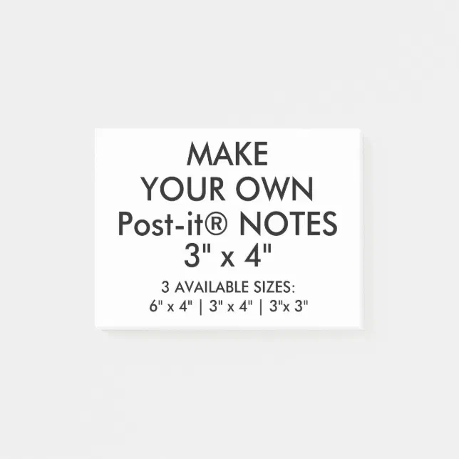 Custom Personalized Large 3" x 4" Post-it® Notes | Zazzle