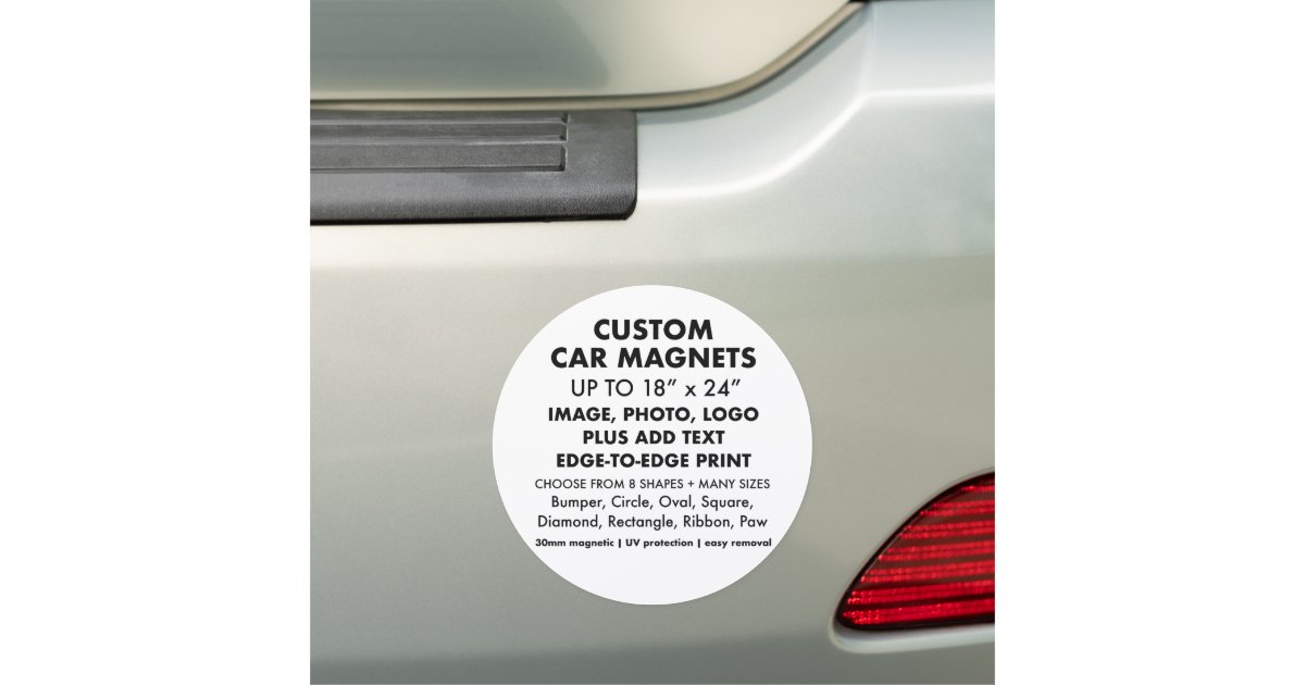 Custom Personalized LARGE CIRCLE Car Magnet 7" | Zazzle