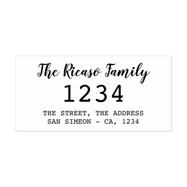 Custom Personalized Large Number Address Rubber Stamp | Zazzle