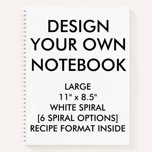 Custom Personalized Large RECIPE Notebook | Zazzle