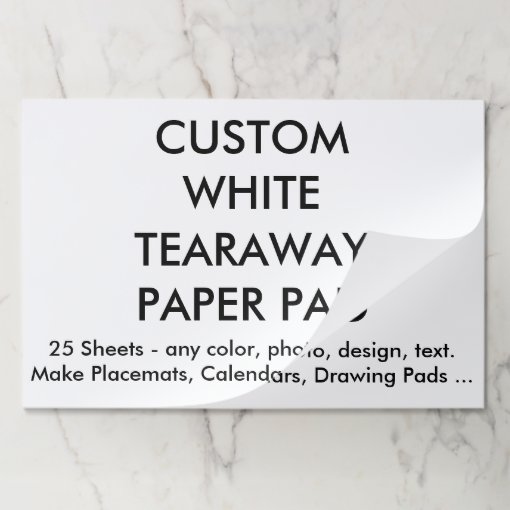 Custom Personalized Large Tearaway Paper Pad | Zazzle
