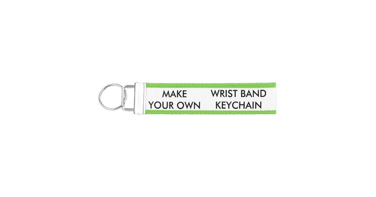 Custom Personalized Lime Green Wrist Band Keychain | Zazzle