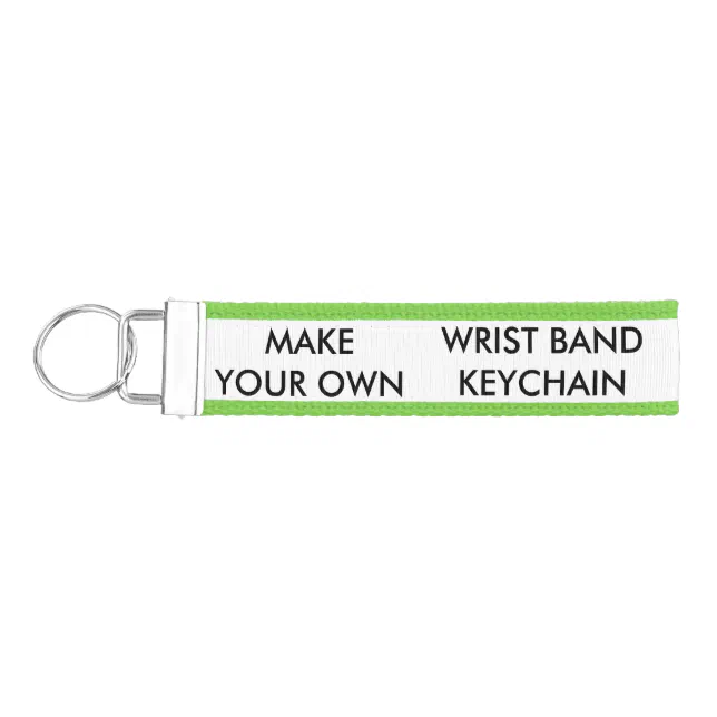 Custom Personalized Lime Green Wrist Band Keychain | Zazzle