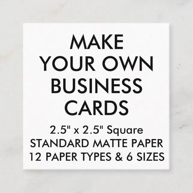 Custom Personalized MATTE Square Business Cards | Zazzle