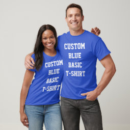 Custom Personalized Men's BASIC ROYAL BLUE T-SHIRT | Zazzle
