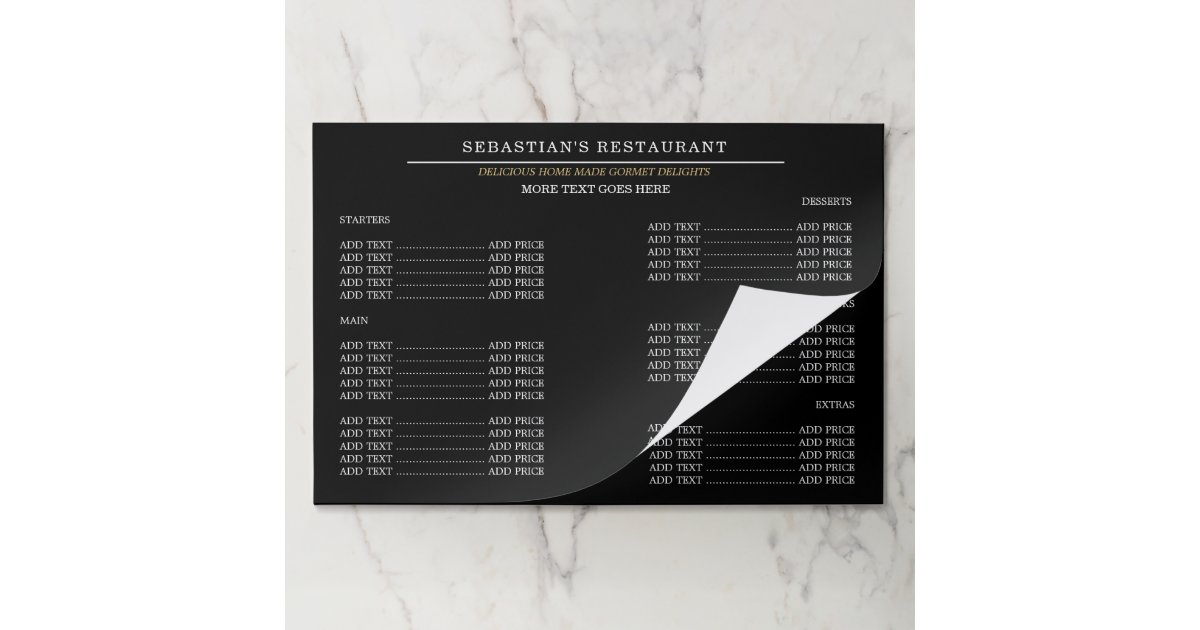 Custom personalized Menu Paper Pad | Zazzle