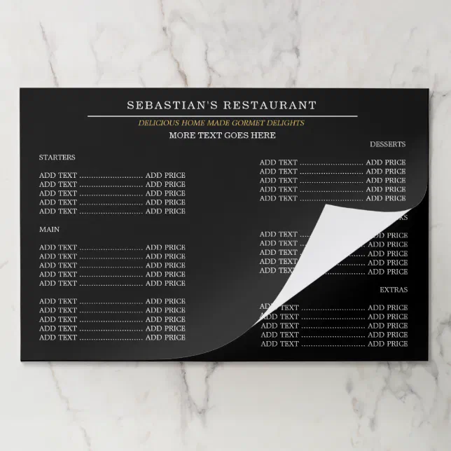 Custom personalized Menu Paper Pad | Zazzle