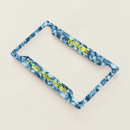 Custom Personalized Military Blue Camo Business License Plate Frame ...
