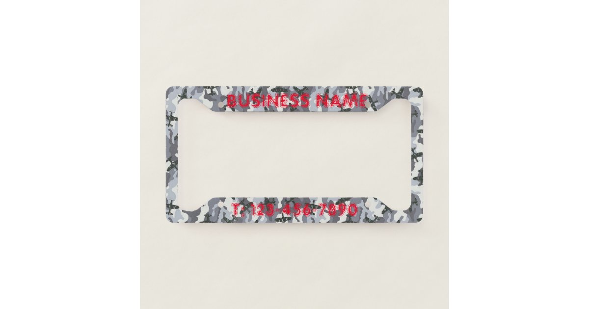 Custom Personalized Military Camo Planes Business License Plate Frame ...
