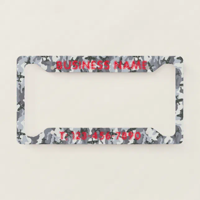 Custom Personalized Military Camo Planes Business License Plate Frame ...