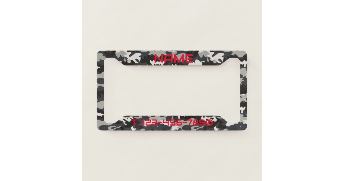 Custom Personalized Military Camo Small Business License Plate Frame ...