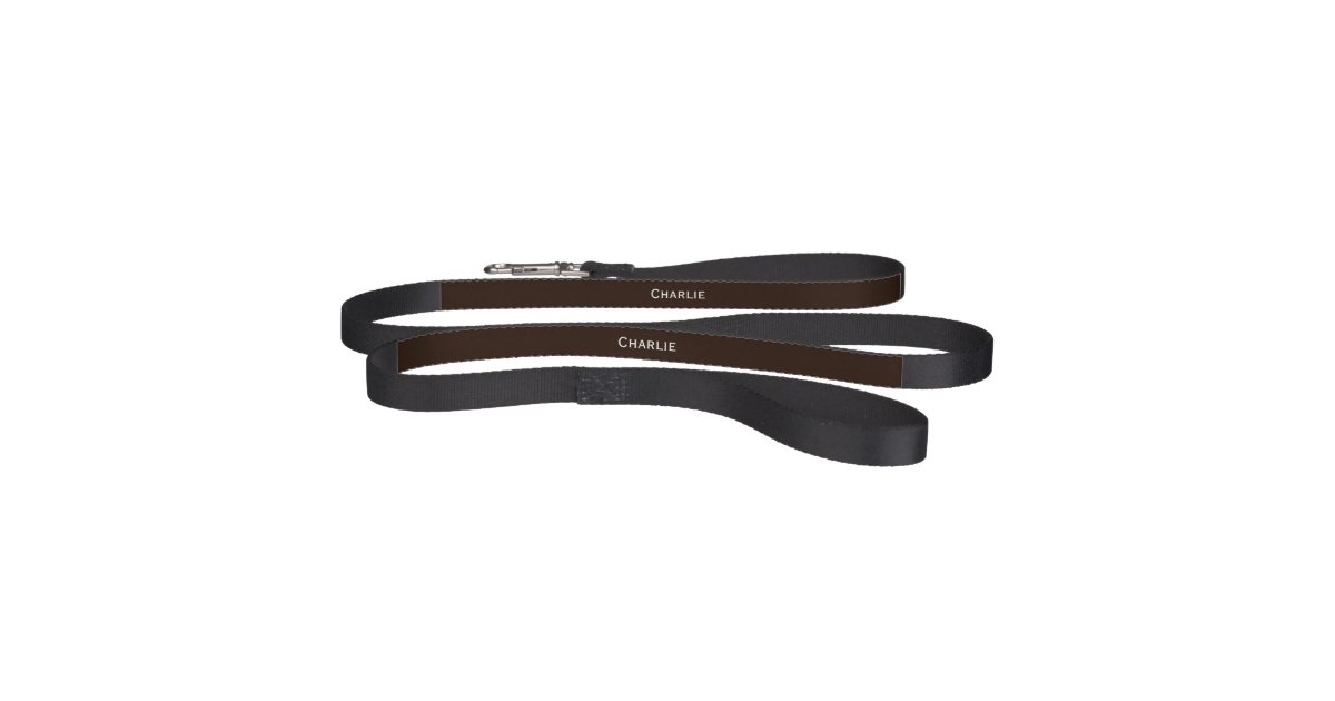 Custom Personalized Name Dark Brown Pet Leash | Zazzle