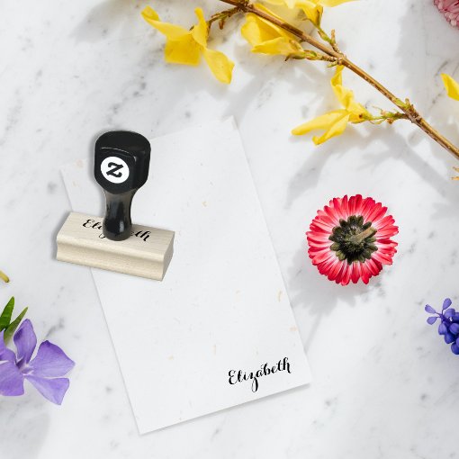 Custom Personalized Name Elegant Stylish Script Rubber Stamp | Zazzle