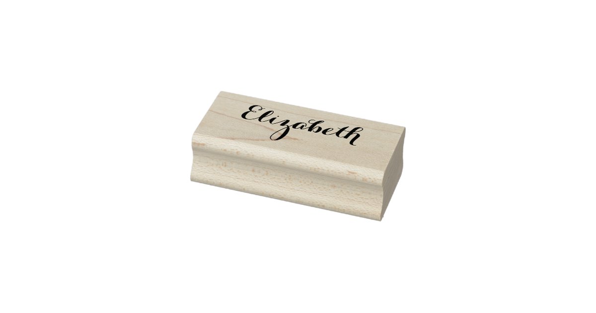 Custom Personalized Name Elegant Stylish Script Rubber Stamp | Zazzle