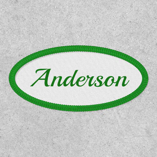 Custom Personalized Name Green Oval Patch | Zazzle