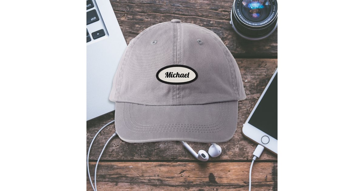 Custom Personalized Name Light Ivory Black Color Patch | Zazzle