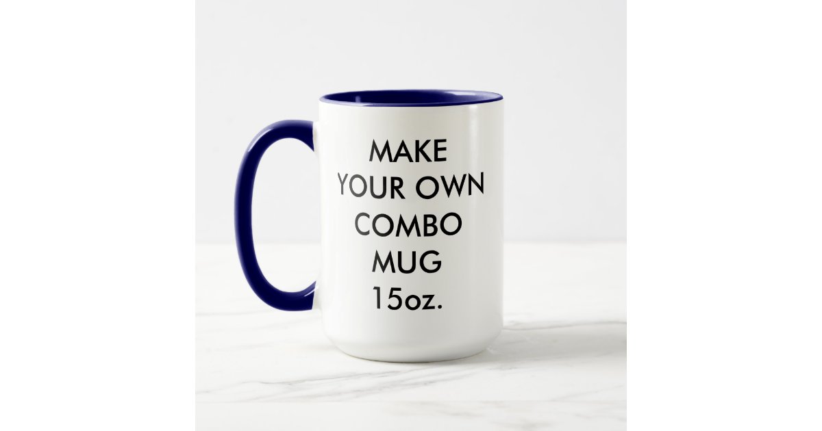 Custom Personalized Navy Blue Combination Mug 15oz | Zazzle