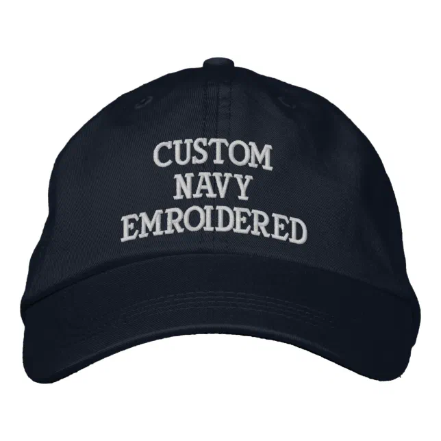 Custom Personalized Navy Embroidered Baseball Cap | Zazzle