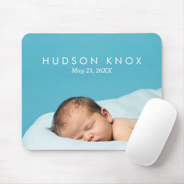 Custom Personalized Newborn Baby Photo Gift Mouse Pad | Zazzle