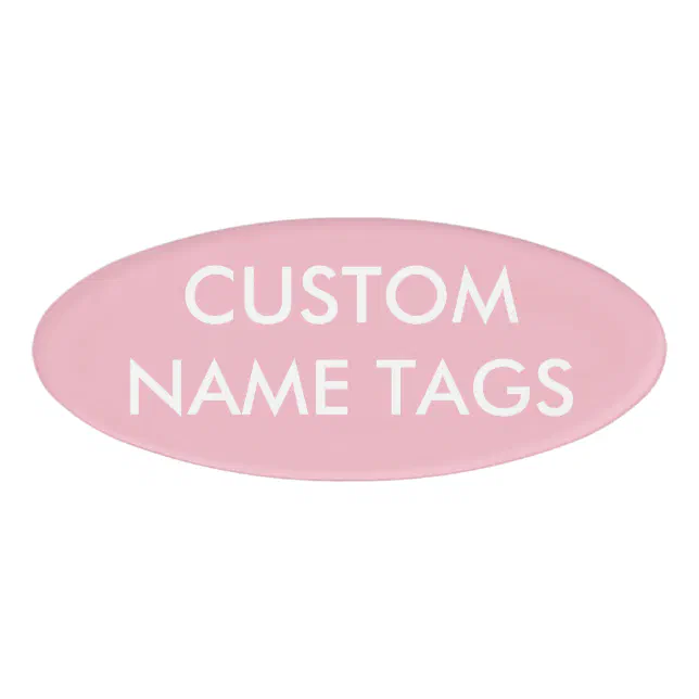Custom Personalized Oval Name Tag Blank Template | Zazzle