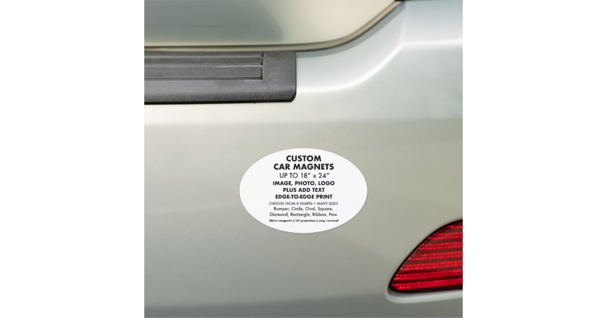 Custom Personalized OVAL Shaped Car Magnet | Zazzle