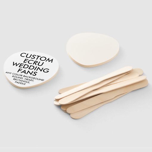 Custom Personalized PADDLE ECRU WEDDING FANS (10) | Zazzle
