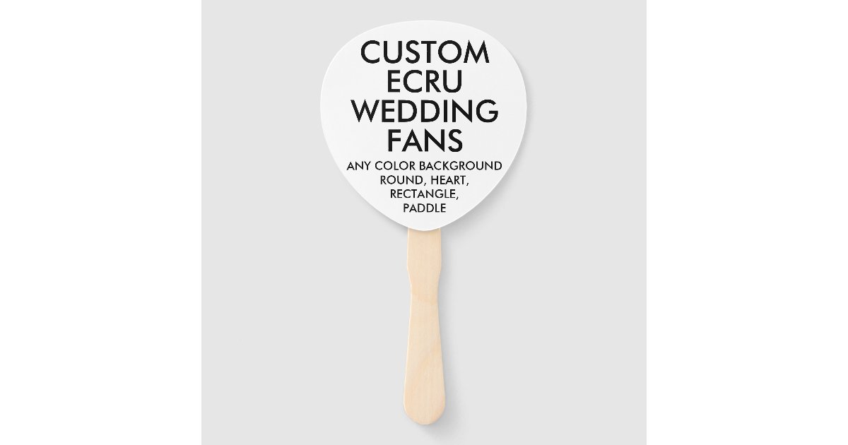 Custom Personalized PADDLE ECRU WEDDING FANS (10) | Zazzle