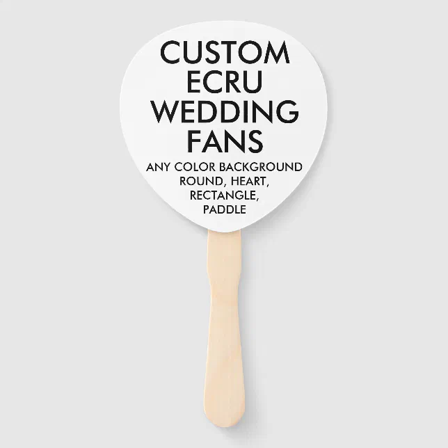 Custom Personalized PADDLE ECRU WEDDING FANS (10) | Zazzle