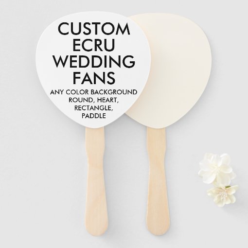 Custom Personalized PADDLE ECRU WEDDING FANS (10) | Zazzle