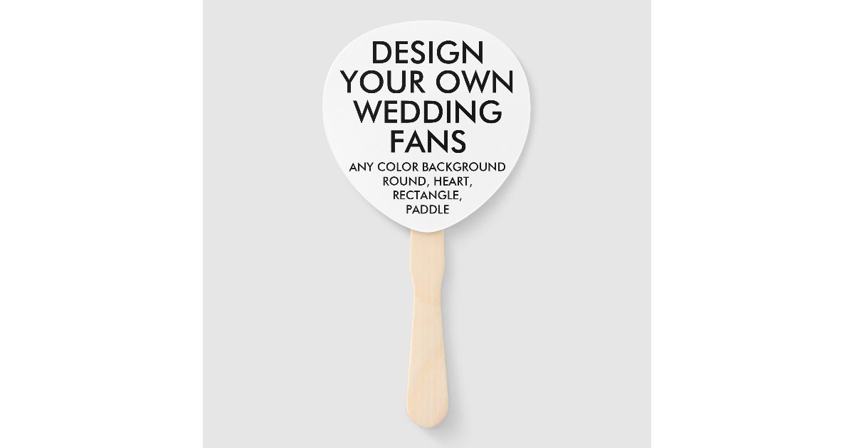 Custom Personalized PADDLE ECRU WEDDING FANS (10) | Zazzle