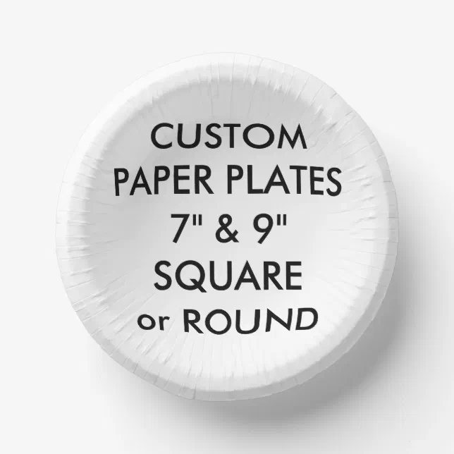 Custom Personalized PAPER BOWLS (8) 7" x 1.5" D. | Zazzle