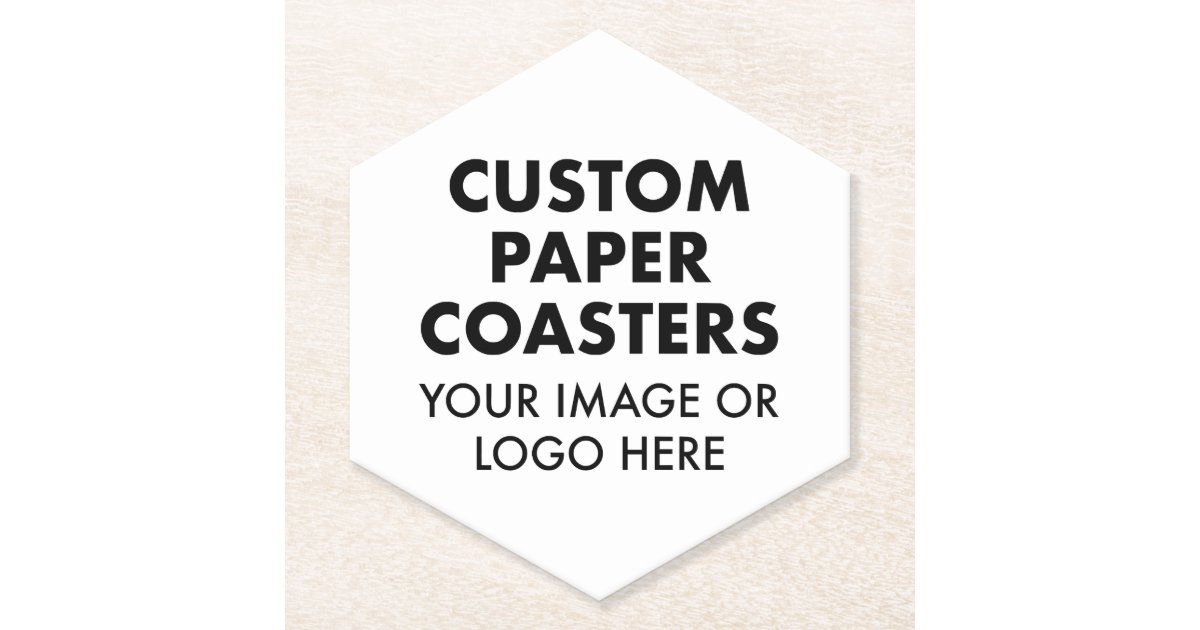 Custom personalized PAPER COASTERS (6) 4" HEXAGON | Zazzle
