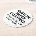 Custom personalized PAPER COASTERS (6) SCALLOPED | Zazzle