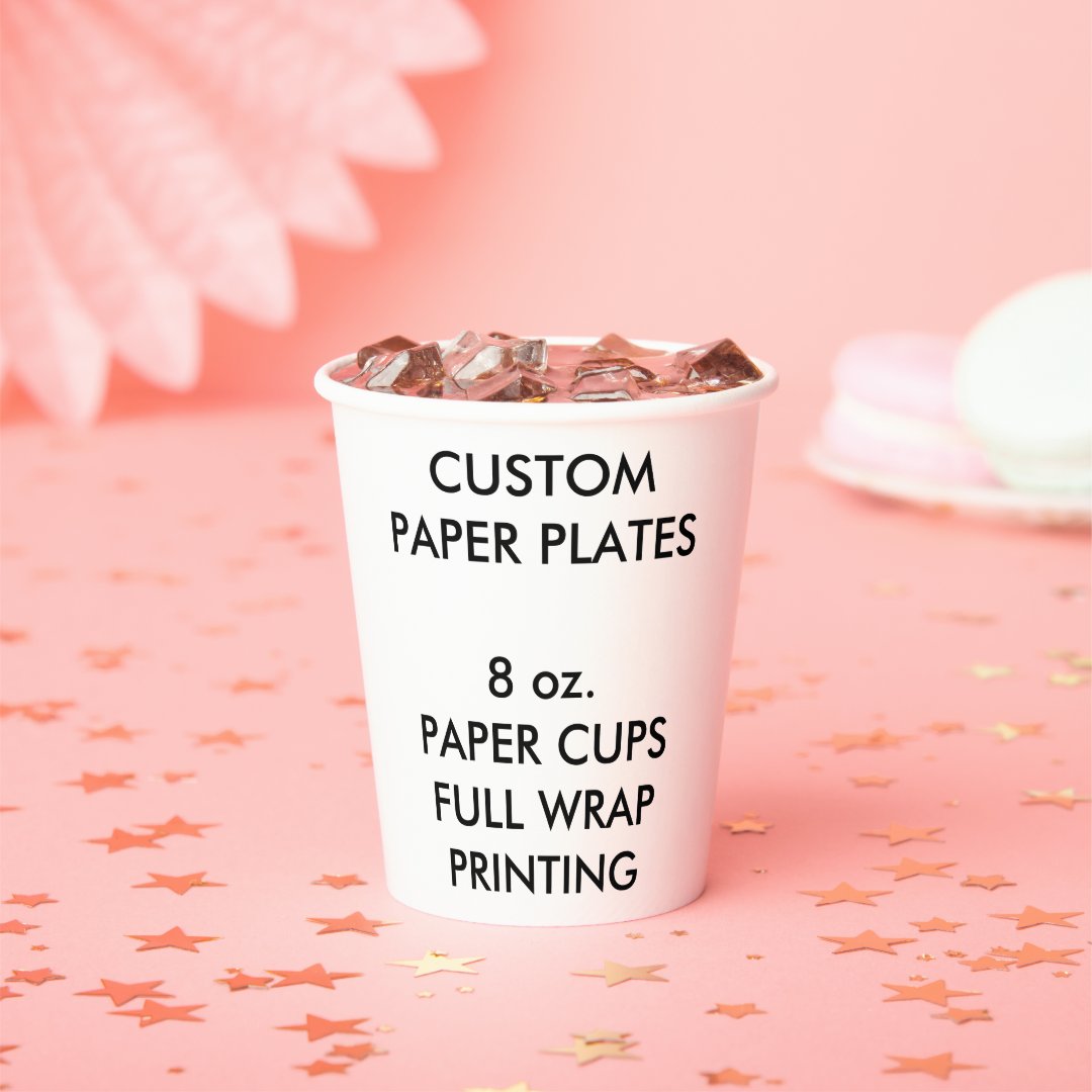Custom Personalized Party Paper Cups (8) | Zazzle