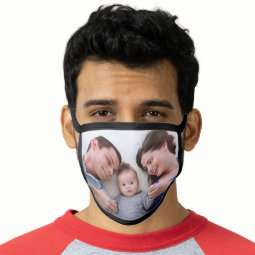 Custom Personalized Photo and Text Face Mask | Zazzle
