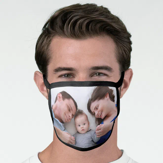 Custom Personalized Photo and Text Face Mask | Zazzle