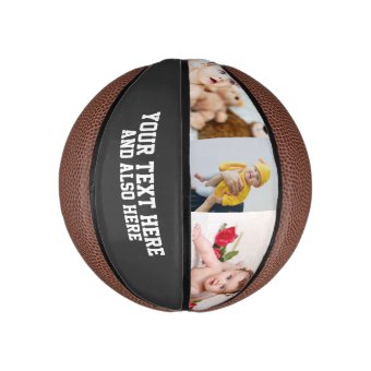 Custom Personalized Photo and Text Mini Basketball | Zazzle