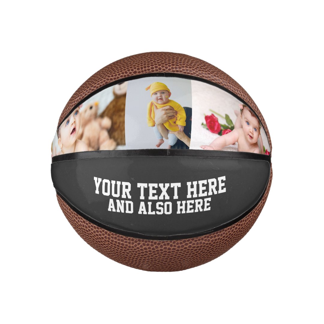 Custom Personalized Photo and Text Mini Basketball | Zazzle