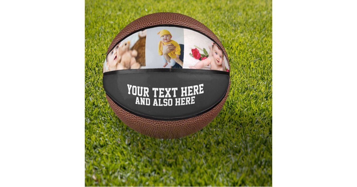 Custom Personalized Photo and Text Mini Basketball | Zazzle
