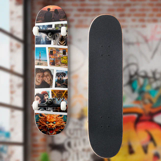 Custom Personalized Photo Collage Skateboard | Zazzle