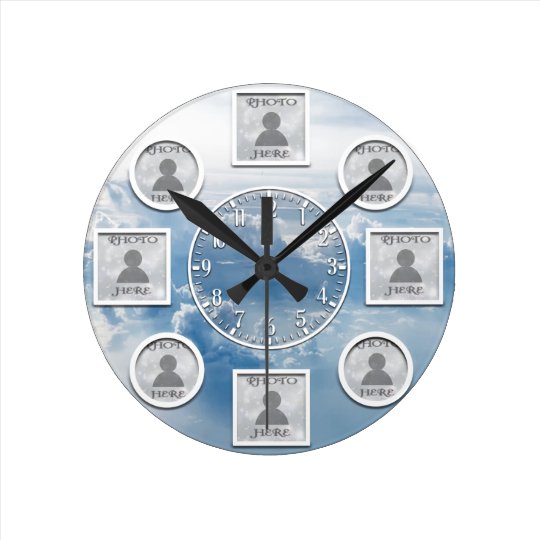 Custom Personalized Photo Memorial Round Clock | Zazzle.com