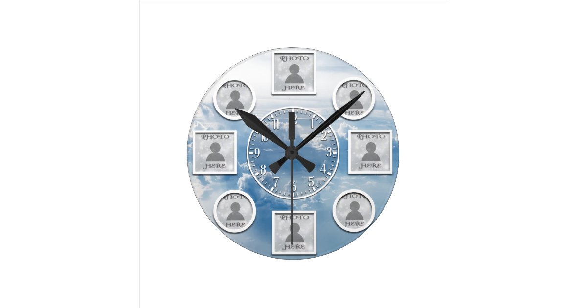 Custom Personalized Photo Memorial Round Clock | Zazzle.com