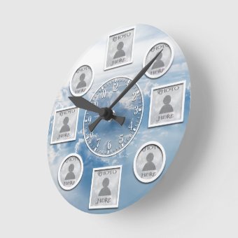 Custom Personalized Photo Memorial Round Clock | Zazzle