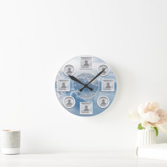 Custom Personalized Photo Memorial Round Clock | Zazzle