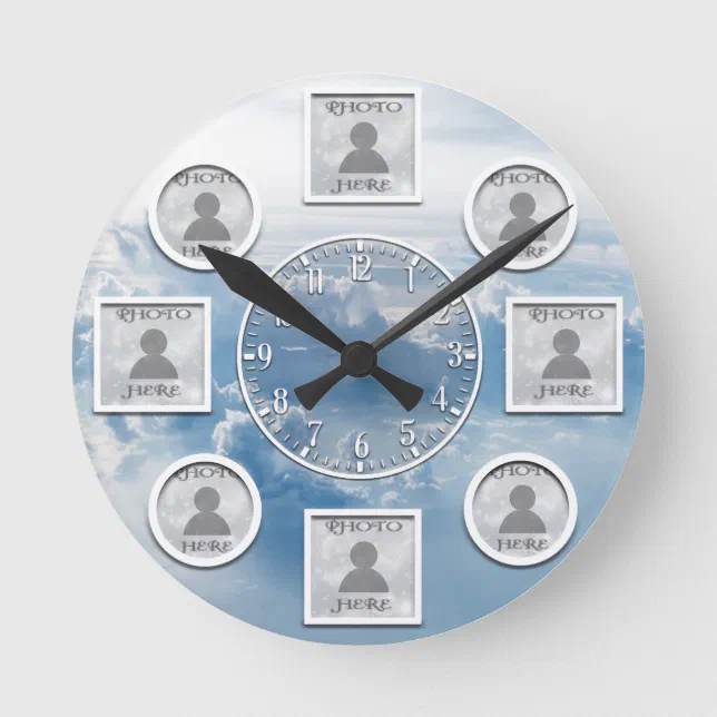 Custom Personalized Photo Memorial Round Clock | Zazzle