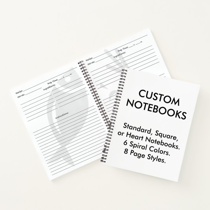 Custom Personalized Recipe Notebook Blank Template | Zazzle.com