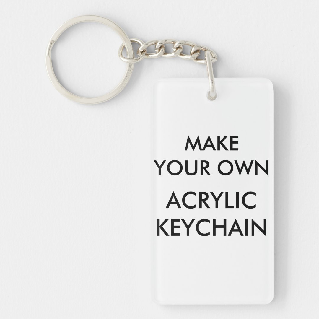 Custom Personalized Rectangular Acrylic Keychain | Zazzle